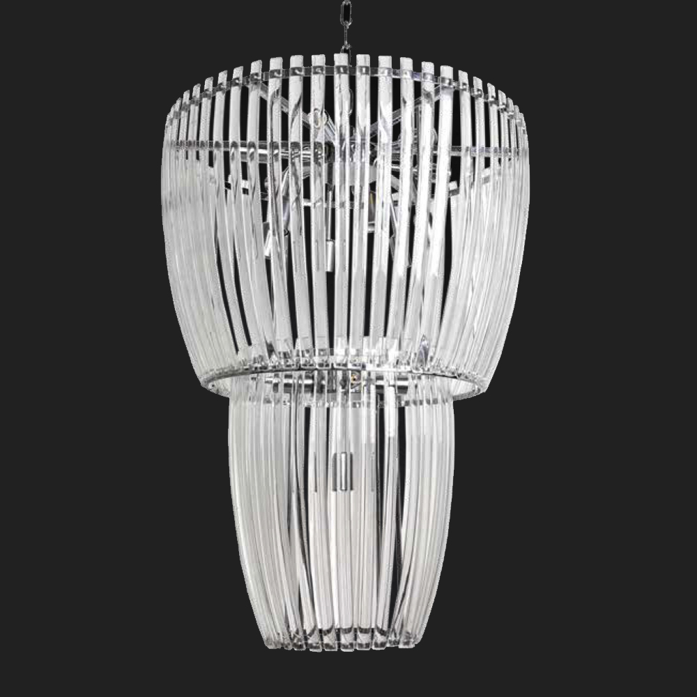 Lustre Metal Cromado 2 Camadas - Vicenza Design